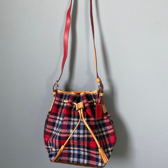 Coach | Bags | Coach Red Plaid Small Shoulder Bag | Poshmark